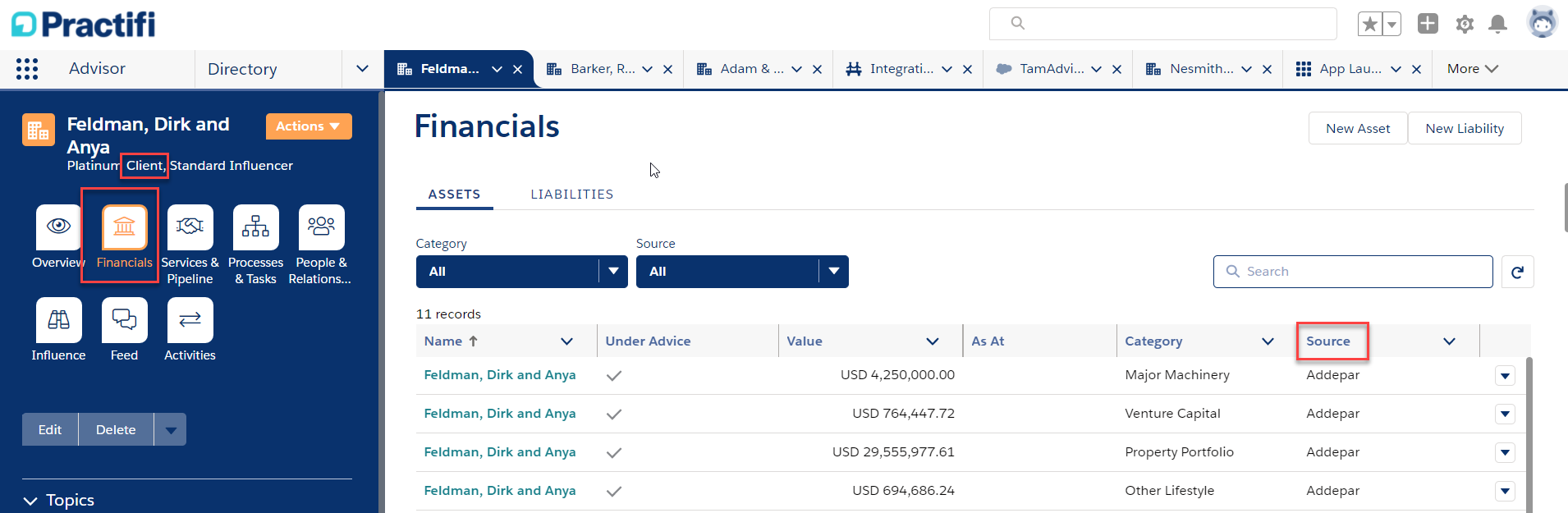 Using the Addepar Integration – Practifi Success
