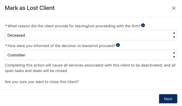 Managing Deceased Client Records – Practifi Success