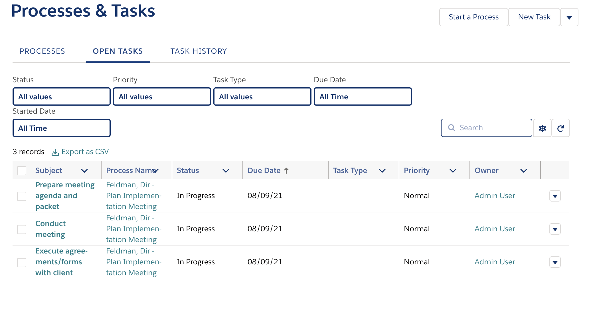 Using Tasks – Practifi Success