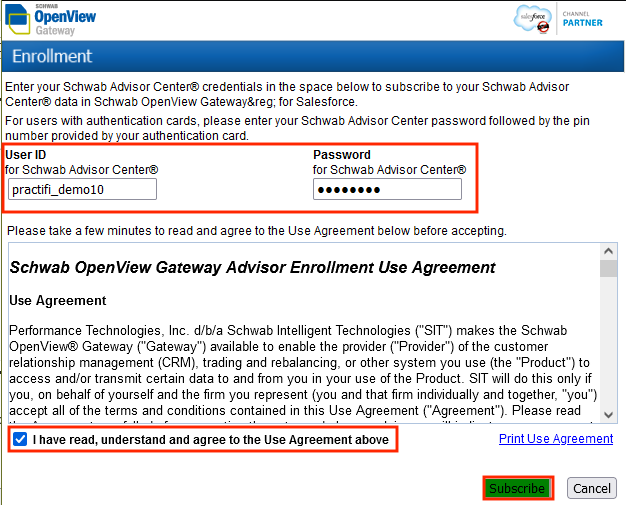 Enabling the Schwab (OpenView Gateway) App Integration – Practifi Success