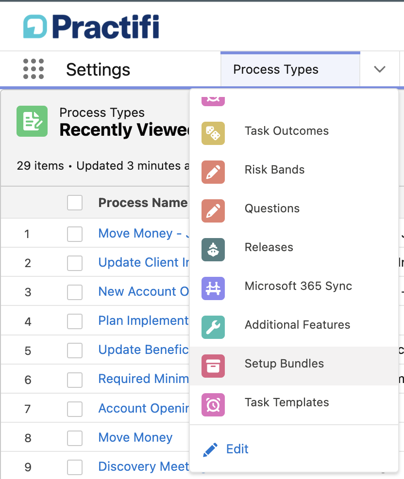 Using Task Setup Bundles – Practifi Success