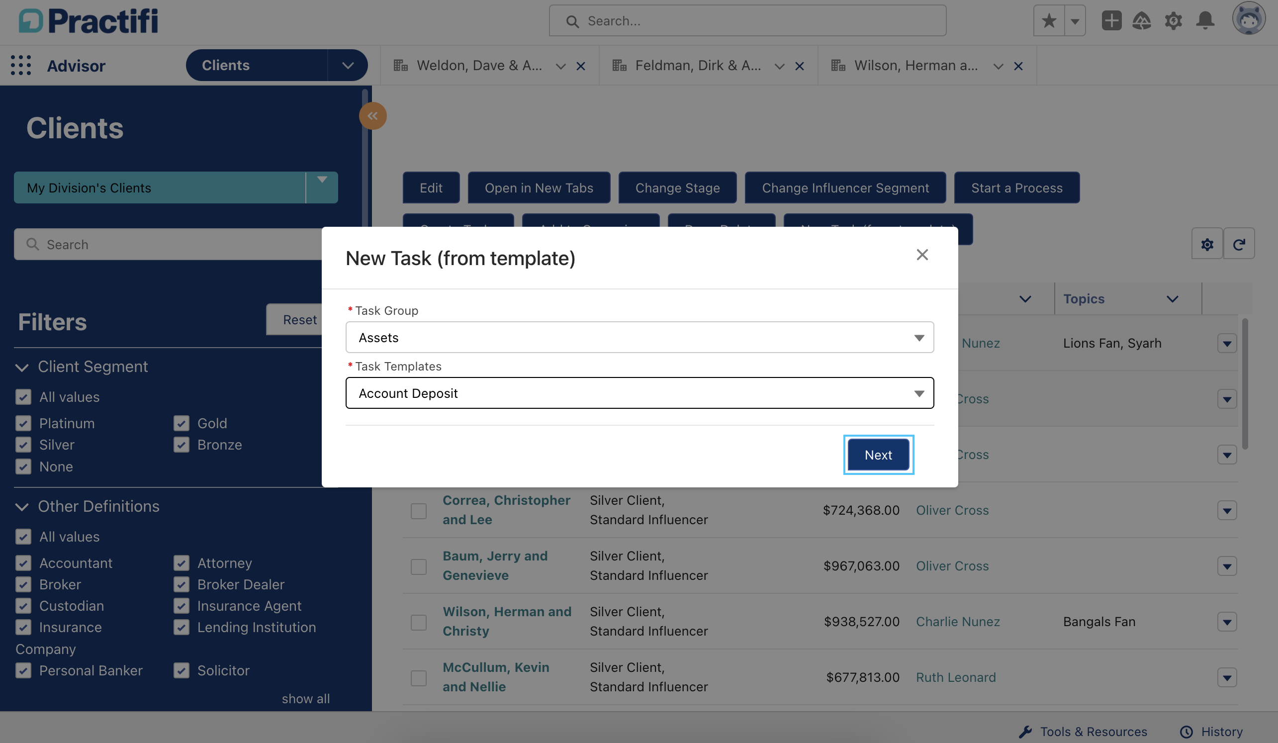Using Tasks – Practifi Success