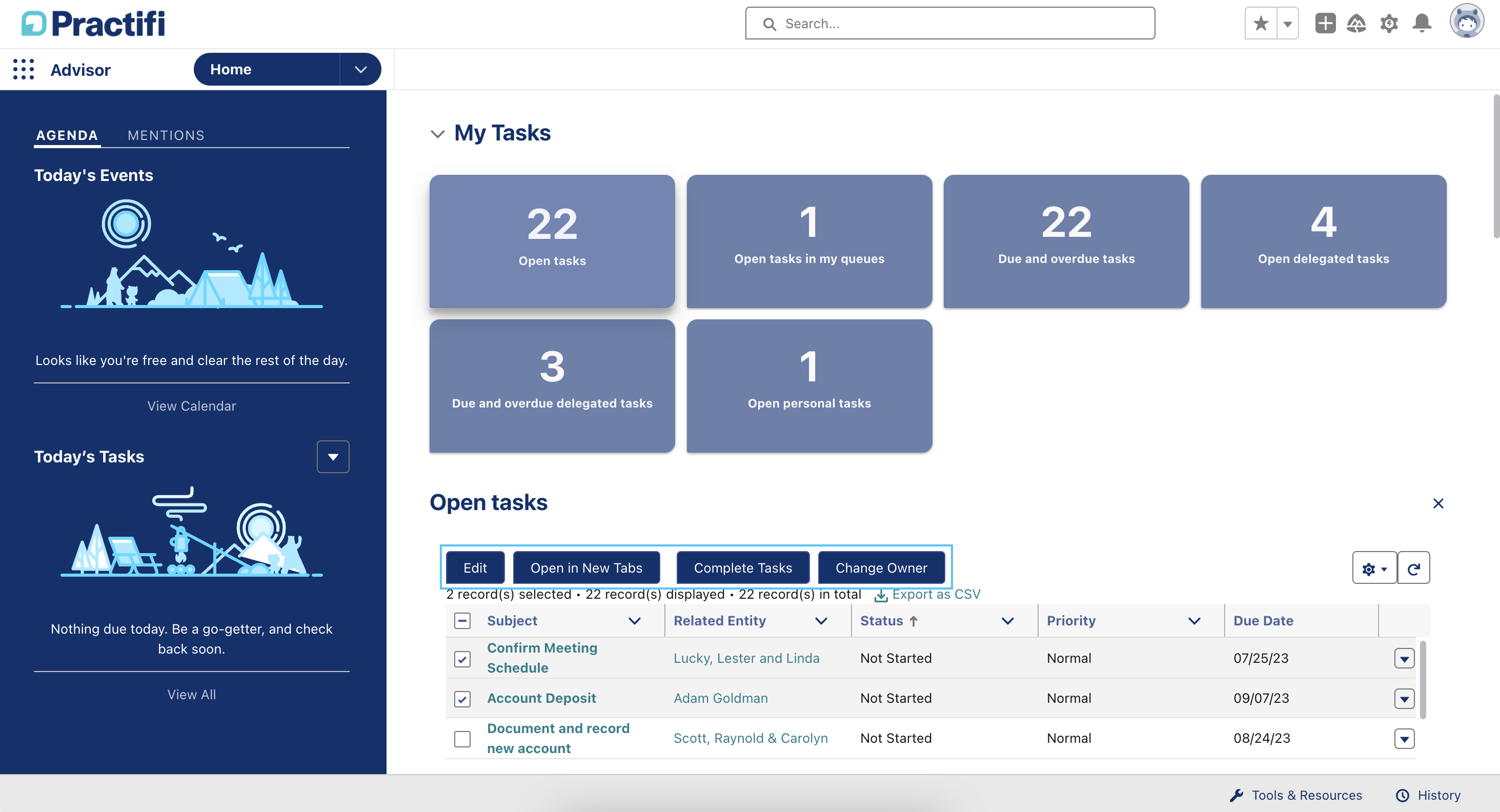 Understanding the Home Page – Practifi Success